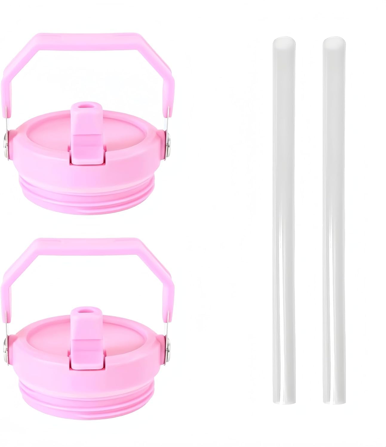 30 oz Tumbler Flip Straw Lid Replacement Fit Compatible with Stanley IceFlow Cup,2 PCS Spill Proof Splash Resistant and Leak Proof Lids,Reusable Tumbler Cover Compatible with Stanley 30 oz Cup (Pink)