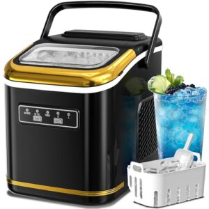 electactic ice maker machine countertop portable compact small bullet ice maker with self cleaning,9 cubes in 6 mins,26lbs in 24hrs, for camping dorm home outdoor