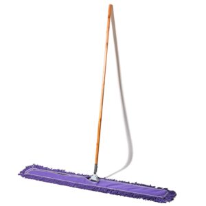 Tidy Tools 48 Inch Purple Dust Mop with Wood Handle and 48 Inch Purple Dust Mop Refill Bundle - 6 Mop Sets and 6 Refills