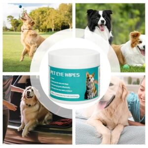 Tear Stain Wipes, Eye Cleaner Pads, 100 Count Dog Eye Cleaner Tear Stain Remover, Eye Cleaning Wipes, Convenient Cleaning Pads, Eye Cleaning Wipes, Grooming Kit, Tear Stain Pads for Pets,