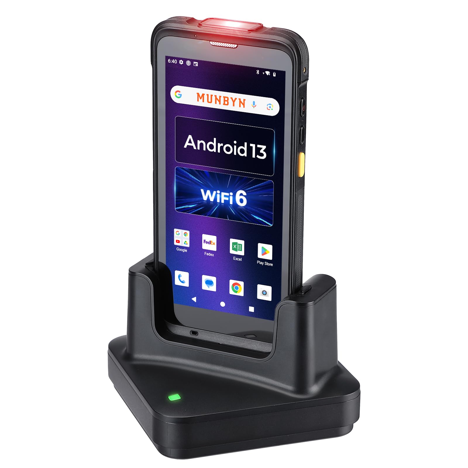 MUNBYN 2024 New Barcode Scanner Tablet, Android 12 8GB+128GB Barcode Tablet, 8" Equip with Zebra SE4710 Scanner, and 2024 Android 13 Barcode Scanner with 5.5" Full Screen & Dock Charger