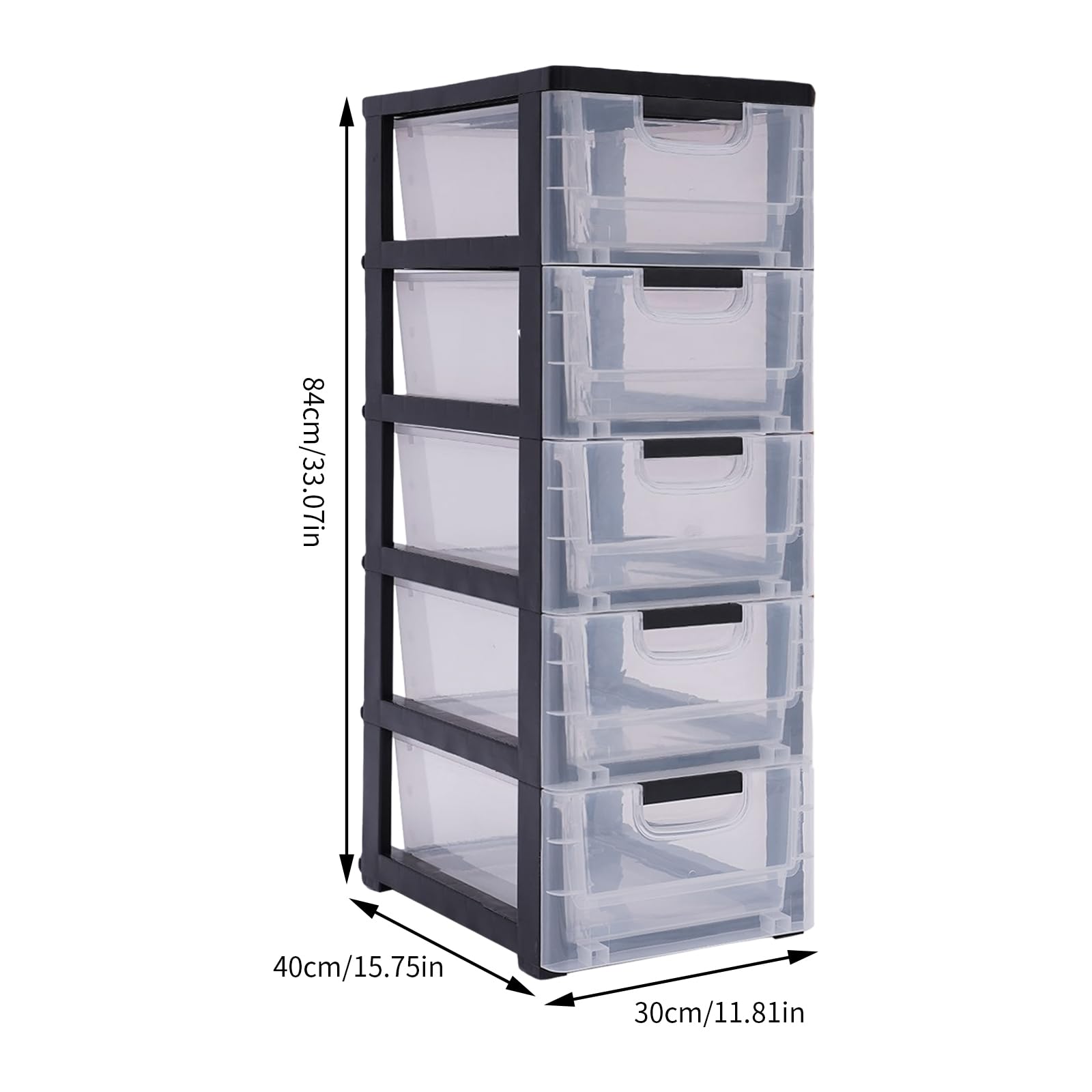 Large Storage Cabinet,5 Tiers Plastic Storage Drawer Cabinet Organizer Storage Box Stackable Movable -Transparent