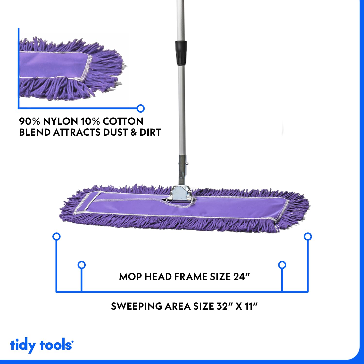 Tidy Tools 24 Inch Purple Dust Mop with Extendable Handle and 24 Inch Purple Dust Mop Refill Bundle - 2 Mop Sets and 4 Refills