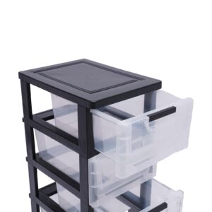 Large Storage Cabinet,5 Tiers Plastic Storage Drawer Cabinet Organizer Storage Box Stackable Movable -Transparent