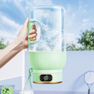 Multifunctional Portable Juicer Cup With Digital Display, Portable Juicer Blender With Direct Drinking Lid, HGwez Multifunctional Portable Juicer Cup, Portable Juicer (Blue, Double Cup+Double Lid)