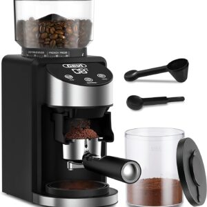 Gevi Espresso Machine 20 Bar High Pressure,Compact Espresso Maker with Milk Frother Steam Wand, Burr Coffee Grinder, Adjustable Burr Mill with 35 Precise Grind Settings, Electric Coffee Grinder