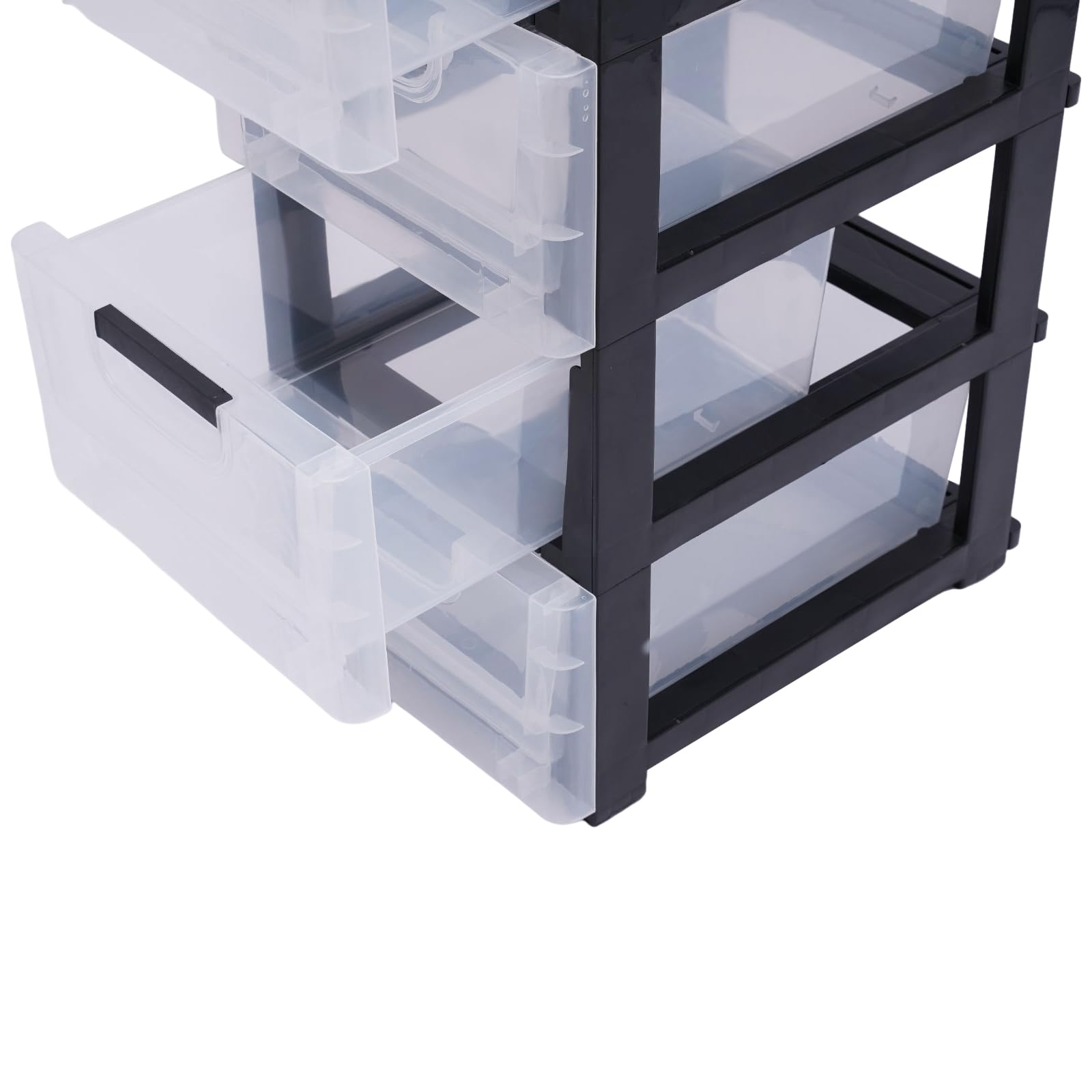 Large Storage Cabinet,5 Tiers Plastic Storage Drawer Cabinet Organizer Storage Box Stackable Movable -Transparent