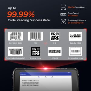 MUNBYN 2024 New Barcode Scanner Tablet, Android 12 8GB+128GB Barcode Tablet, 8" Equip with Zebra SE4710 Scanner, and 2024 Android 13 Barcode Scanner with 5.5" Full Screen & Dock Charger