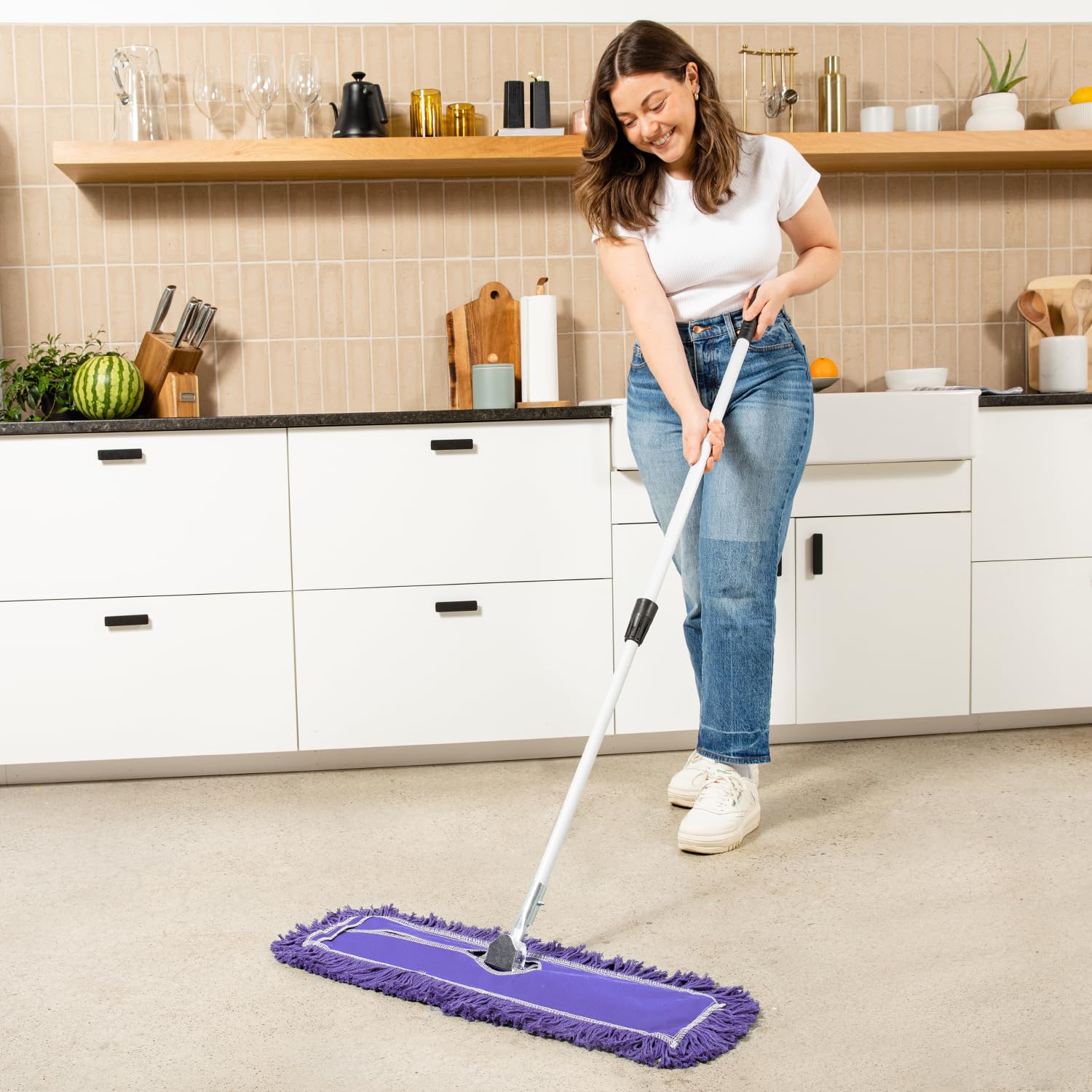 Tidy Tools 24 Inch Purple Dust Mop with Extendable Handle and 24 Inch Purple Dust Mop Refill Bundle - 2 Mop Sets and 2 Refills