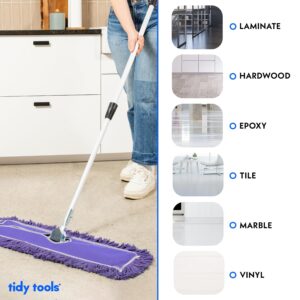 Tidy Tools 24 Inch Purple Dust Mop with Extendable Handle and 24 Inch Purple Dust Mop Refill Bundle - 2 Mop Sets and 4 Refills