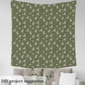 Jejeloiu Cute Mallard Duck Fabric by The Yard 1 Yard Wild Duck Hunting Decorative Waterproof Outdoor Fabric Teens Hunting and Fishing 3D Wild Animal Upholstery Fabric for Chairs Green Outdoor Fabric