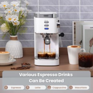 Gevi Espresso Machine 20 Bar High Pressure,Compact Espresso Maker with Milk Frother Steam Wand, Burr Coffee Grinder, Adjustable Burr Mill with 35 Precise Grind Settings, Electric Coffee Grinder