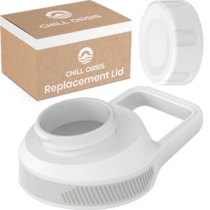 chill oasis replacement lid for cirkul water bottle | fits flavor cartridges | bpa free, leak proof, and dishwasher safe