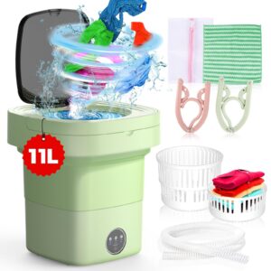 portable washing machine, 11l mini washing machine with 3 cleaning modes, suitable for baby clothes, underwear, socks, small washing machine folding design suitable for apartments, camping & travel