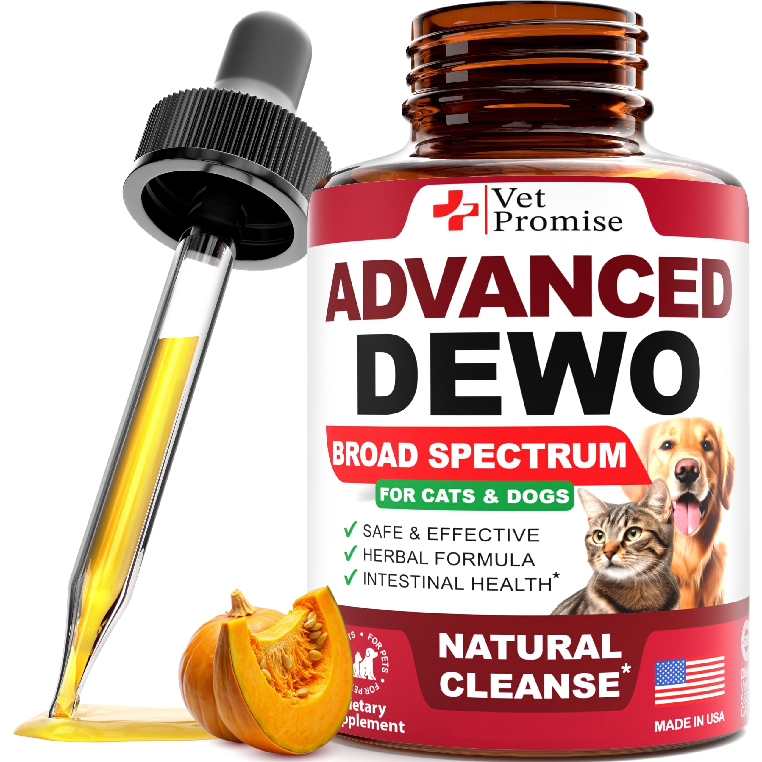 Cats & Dogs Herbal Broad Spectrum Solution - Natural Liquid Medicine - Supports Toxin Removal - Supplement Drops - All Breeds and Sizes - Non-GMO - Made in USA