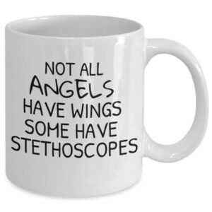 hohadoi Not All Angels Have Wings Some Have Stethoscopes Nurse Doctor Coffee Mug White