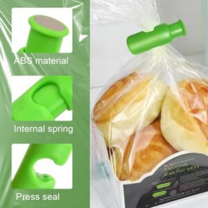 Kruggo Bag Clips, 2024 New Chip Clips, Bag Clips for Food Storage, Snack Bread Sealing Clip, Squeeze Clips for Chips, Food Clips for Bags Plastic, Reusable Grocery Bag Clips (6 pcs)