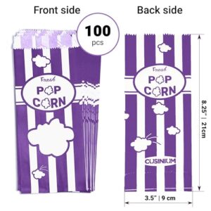 [100-pcs] 1 oz Purple Popcorn Bags + [100-pcs] 1 oz Orange Paper Popcorn Bags - Customizable - Bundle