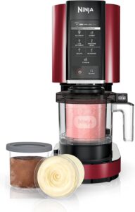 ninja nc301 creami, ice cream, gelato, milkshake, sorbet, and smoothie bowl maker, 7 one-touch programs, red (renewed)