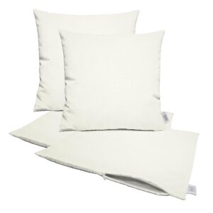 RSH DECOR: Sunbrella Pillow Covers Set of 4 | Covers Only - 24" x 24" | Outdoor Pillow Covers Crafted with Sunbrella Performance Fabric | Canvas White