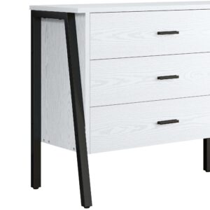 LIKIMIO 59" 6 Drawer Dresser for Bedroom, Wood Dressers & Chests of Drawers with Metal Frame, Large Storage Cabinet, Closet, Hallway, White Dresser