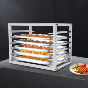 YUMIONB Baking Tray Rack, 6-Tiers Stainless Steel Bakery Rack Commerical Cookie Racks Food Trays Sheet Pan Rack Home Kitchen Bakery Cooling Rack with Allen Key for Bakeries, Kitchens, Restaurants