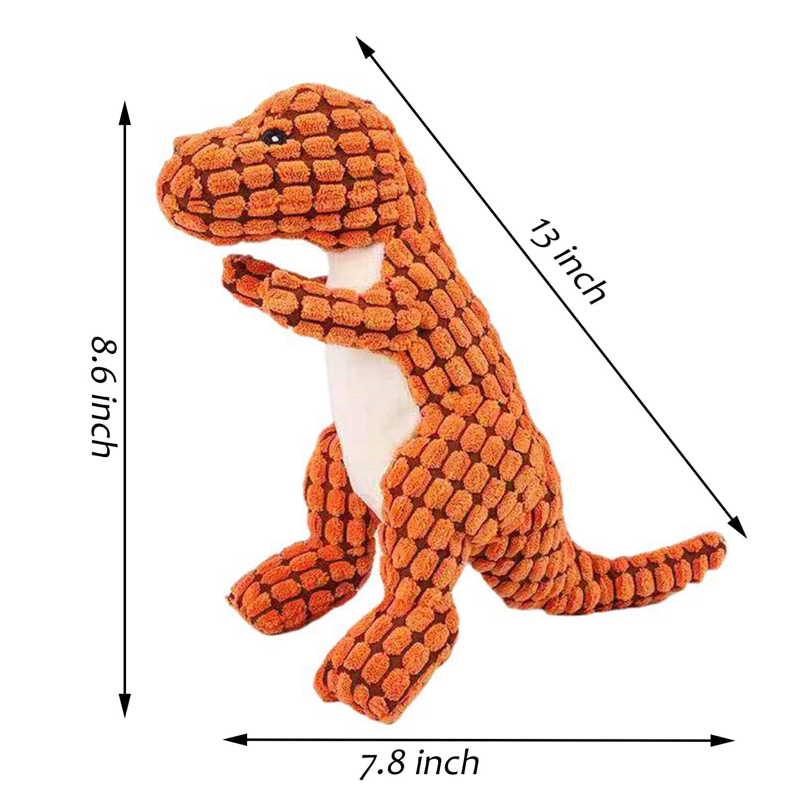 Meyufave Pet Plush Toy Squeaky Dog Toy Dinosaur Bite Resistant Tooth Grinding Soundmaking Dog Chew Toys for Puppy, Small, Middle, Big Dogs