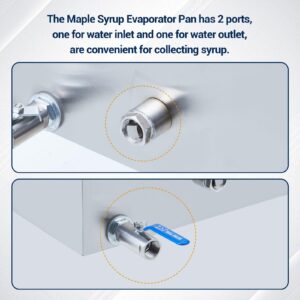 JustSmart Maple Syrup Evaporator Pan 24 * 24 * 9.4 Inch Stainless Steel Maple Syrup Boiling Pan with Valve for Boiling Maple Syrup