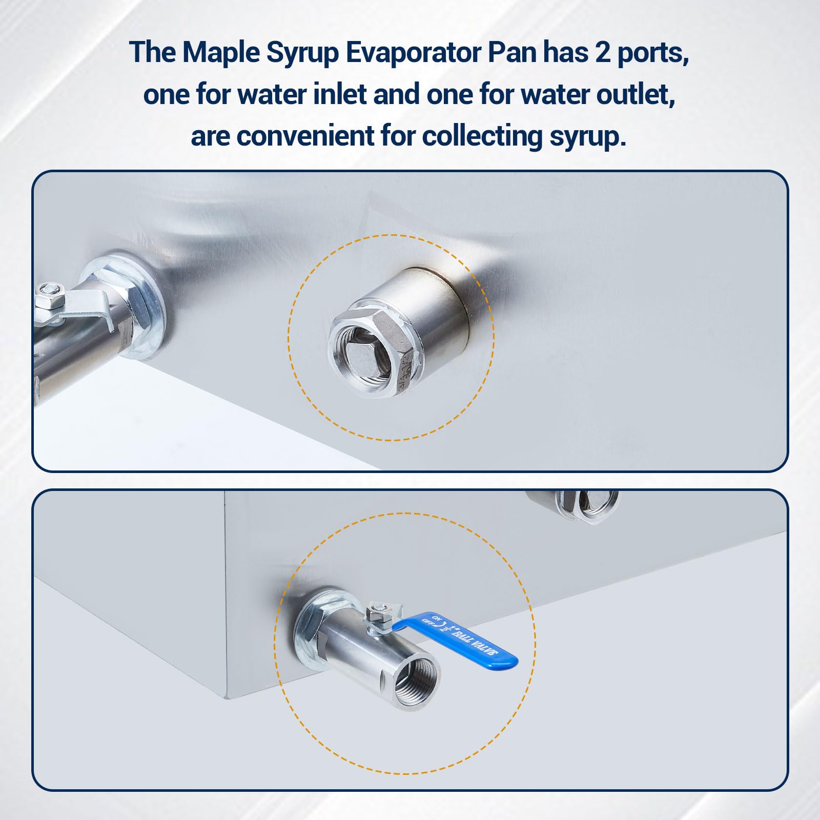 JustSmart Maple Syrup Evaporator Pan 24 * 24 * 9.4 Inch Stainless Steel Maple Syrup Boiling Pan with Valve for Boiling Maple Syrup