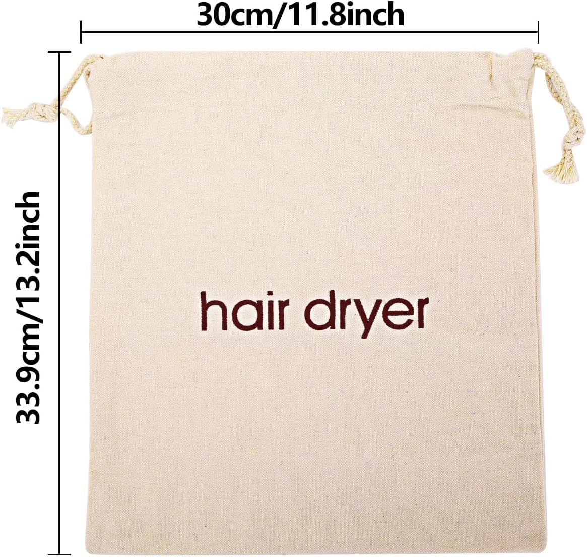 Hair Dryer Bags Drawstring Bag Container Hairdryer Bag for Travel Bathroom (Light Grey)