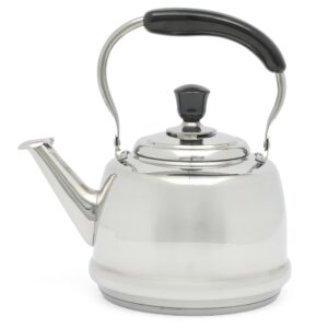 martha stewart kingstree large 2 qt heavy gauge whistling tea kettle - stainless steel