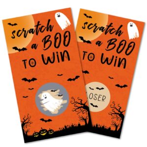 juesmos halloween scratch off cards 30pcs spooky ghost halloween party scratch off game cards funny halloween activity for groups kids adults halloween baby shower birthday party game favor supplies