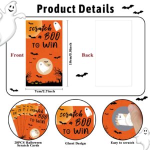 JUESMOS Halloween Scratch Off Cards 30Pcs Spooky Ghost Halloween Party Scratch Off Game Cards Funny Halloween Activity for Groups Kids Adults Halloween Baby Shower Birthday Party Game Favor Supplies