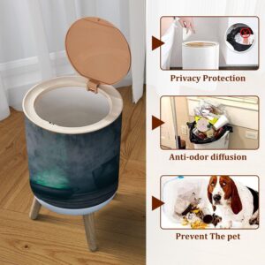 LGCZNWDFHTZ Small Trash Can with Lid Halloween Witch Garbage Bin Pet Proof Waste Basket for Kitchen Bathroom Office Bedroom Decorative 1.8 Gallon