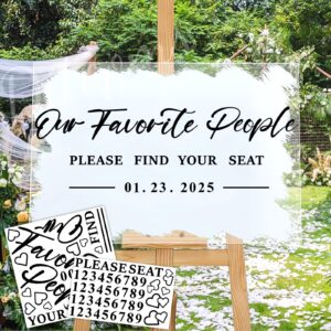 wedding seating chart decals stickers welcome wedding signs decor for party entry our favorite people find your seat decals for wedding mirror seating chart decals date personalized mr and mrs signs