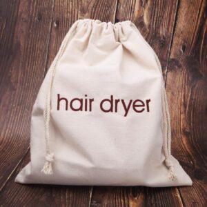 Hair Dryer Bags Drawstring Bag Container Hairdryer Bag for Travel Bathroom (Light Grey)