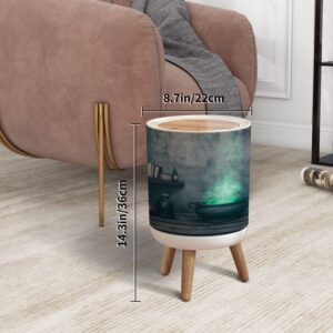 LGCZNWDFHTZ Small Trash Can with Lid Halloween Witch Garbage Bin Pet Proof Waste Basket for Kitchen Bathroom Office Bedroom Decorative 1.8 Gallon