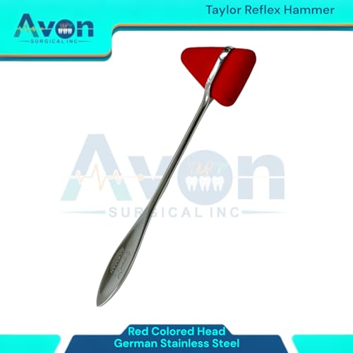 3 Pack Taylor Reflex Hammer with German Stainless Steel Handle - Red Head - Percussion Reflex Hammers Neuro Testing and Examination