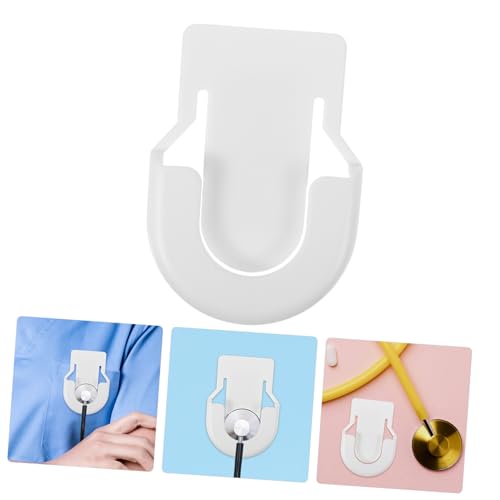 CIYODO Stethoscope Hanging Buckle Stethoscope Buckles Replacement Stethoscope Buckle Stethoscope Holders Stethoscope Clip Reusable Stethoscope Holder Replacement Holder White