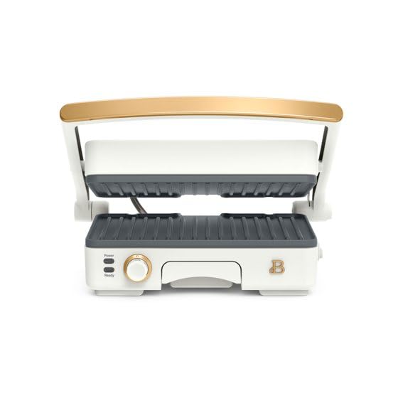 Beautiful By Drew Barrymore 2-in-1 Panini Press & Grill by (White Icing)