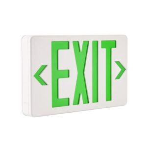 motomate green led exit emergency sign light single or double faces rechargeable 120v/277v fire exit signs lighting for room,street,window,stairs