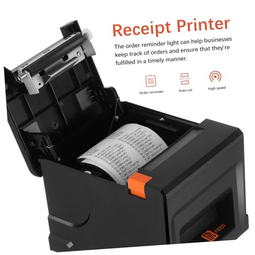 BUGUUYO Thermal Receipt Printer Thermal Printer Pos Printer Thermal Label Printer Thermal Shipping Printer Receipt Printer for Small Business Thermal Paper Printer Abs Black