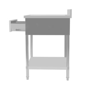 CUBELLIN Commercial Food Prep Workstation 24" X 24" Stainless Steel Kitchen Work Table with Drawer & Backsplash Heavy Duty Worktable Workstation Adjustable Feet Height Workstation