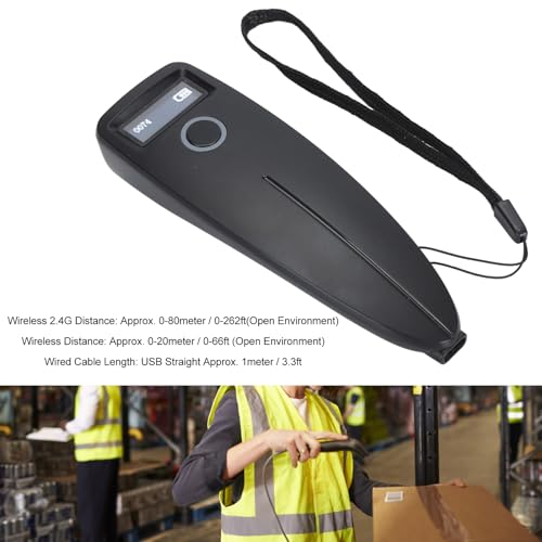 1D 2D Bluetooth Barcode Scanner, 2.4G wirele ss Portable Mini Barcode Reader USB Wired Scanner, Portable USB 1D 2D Bar Code Scanner for Inventory