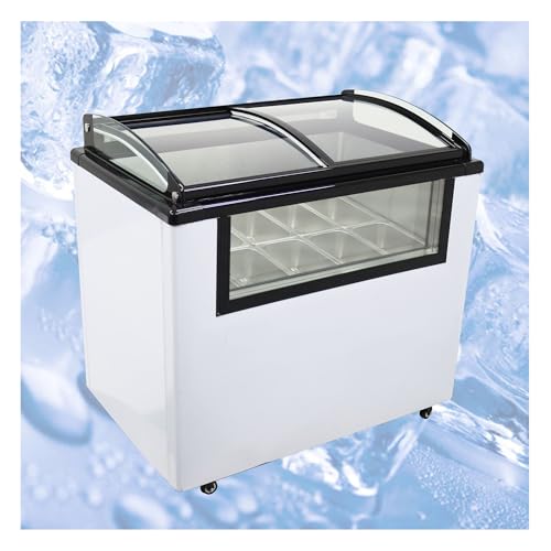 BREVELTION 10 PAN Ice Cream Showcase Ice Cream Display Cabinet 136L Freezer 110V