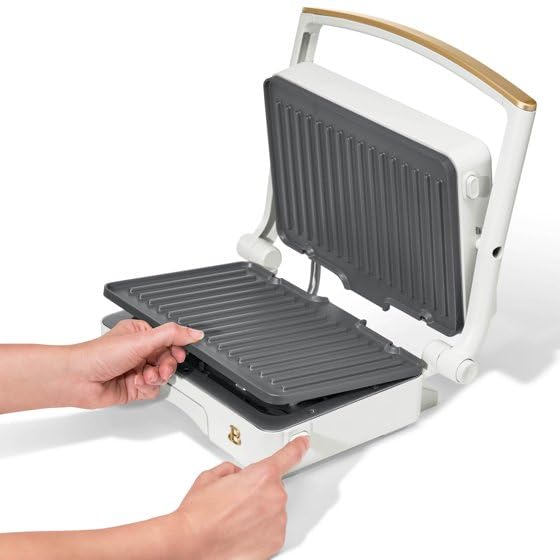 Beautiful By Drew Barrymore 2-in-1 Panini Press & Grill by (White Icing)