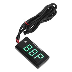 lcd motorcycle thermometer ultra thin waterproof water temp meter with 10mm sparking plug adapter dc12v (green)