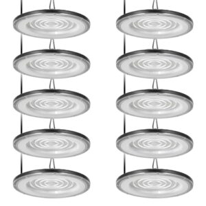 sararoom 10packs ufo led high bay light, 200w 20000lm workshop lighting, 6500k daylight white industrial lamp high bay light, ip66 waterproof commercial bay lighting for factories,garage,warehouse