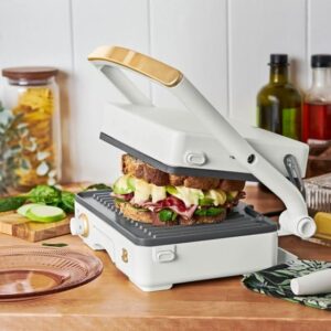 Beautiful By Drew Barrymore 2-in-1 Panini Press & Grill by (White Icing)