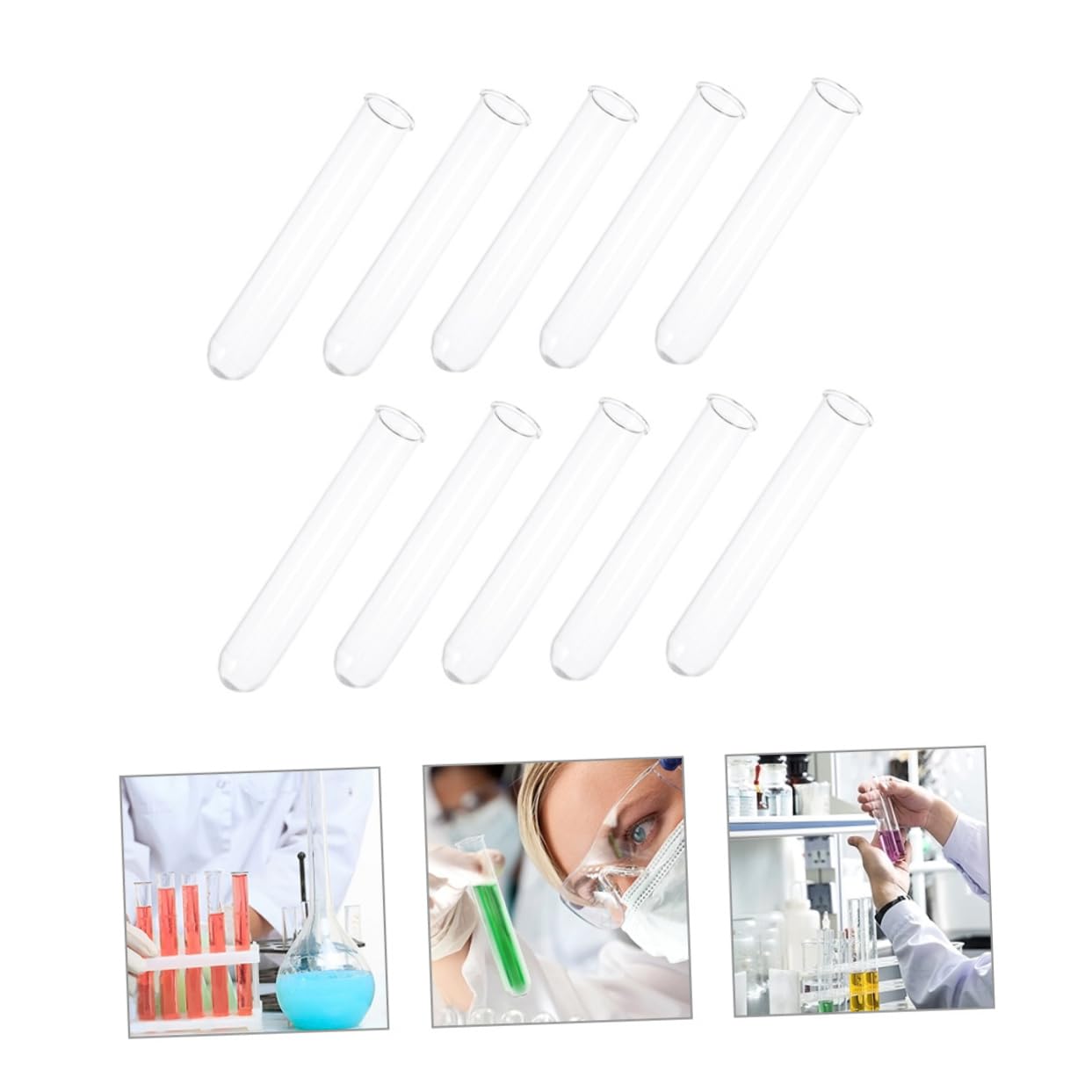 Gatuida 20pcs Crimp Test Tube Clear Tubes Scientific Experiments Test Tubes Small Vials Scientific Experiments Container Clear Test Vials Test Tubes for Experiments Storage Tubes Glass